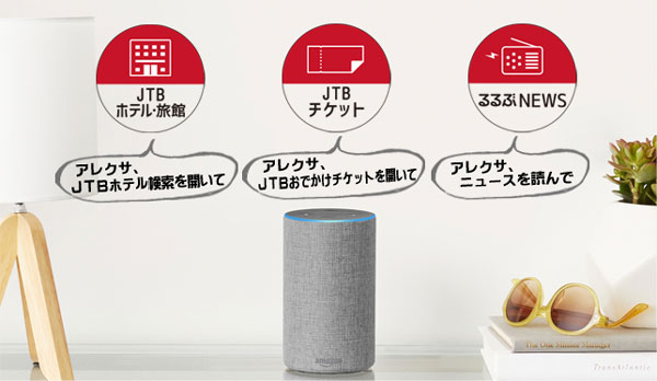 JTB、「Amazon Alexa」に対応 空室やチケット情報など提供 - TRAICY（トライシー）